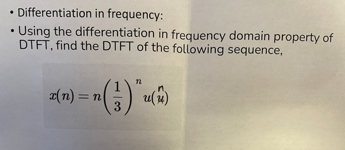 Solved - Differentiation in frequency: - Using the | Chegg.com
