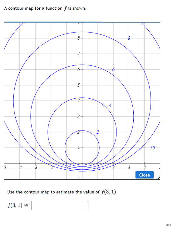 Solved A contour map for a function f is shown. 8+ 8 74 7 6 | Chegg.com