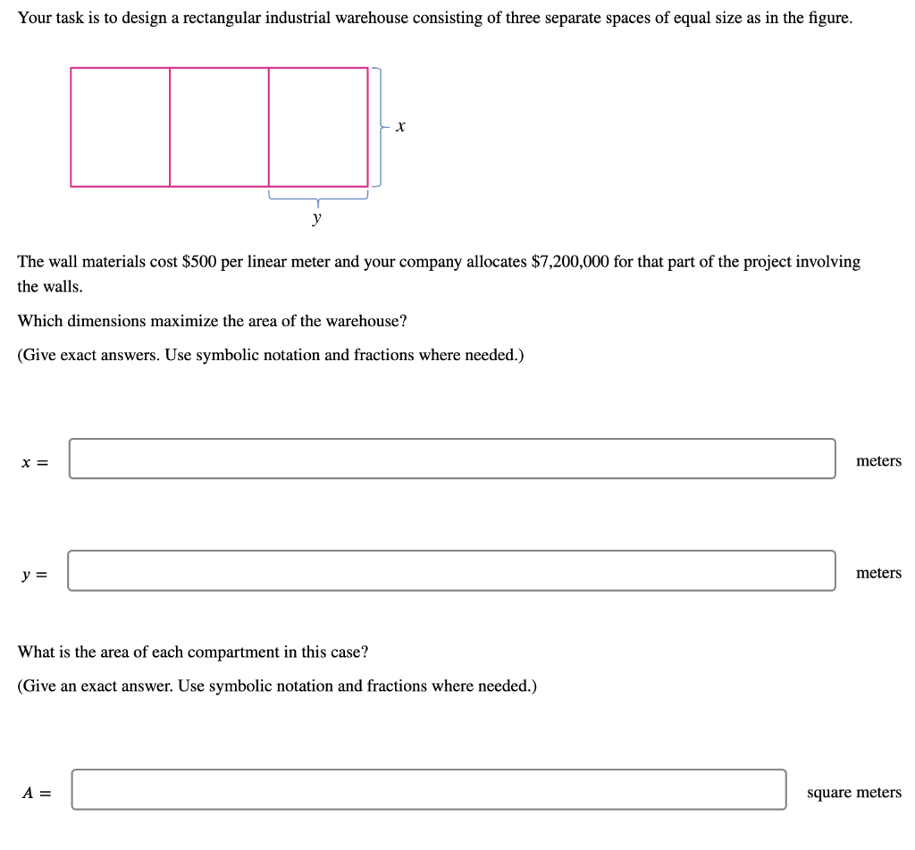 Solved Your task is to design a rectangular industrial | Chegg.com