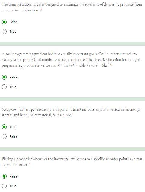 Solved The transportation model is designed to maximize the | Chegg.com