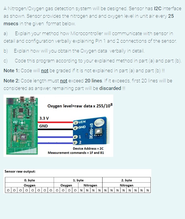 A Nitrogen/Oxygen gas detection system will be | Chegg.com