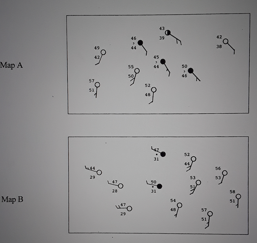 Solved 1.Draw where the front is, that is occurring on each | Chegg.com