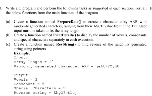 Solved 3. Write a C program and perform the following tasks | Chegg.com