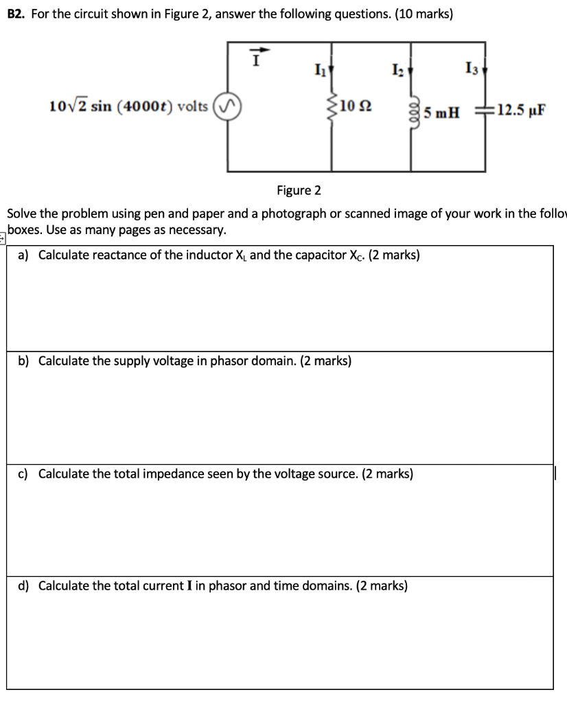Solved B2. For the circuit shown in Figure 2, answer the | Chegg.com