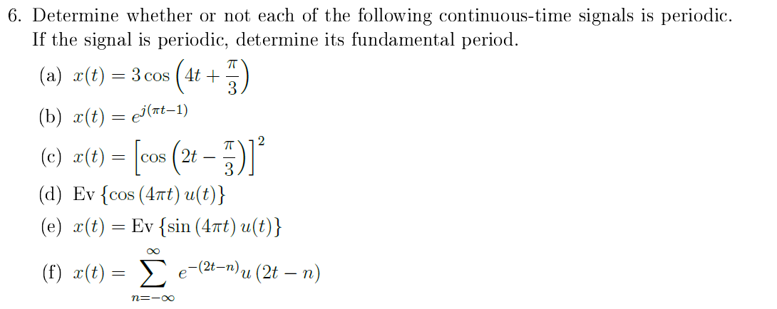 Solved 6. Determine whether or not each of the following | Chegg.com