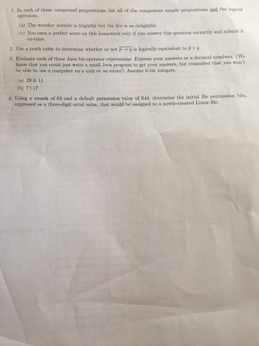 Solved In each of these compound propositions, list all of | Chegg.com