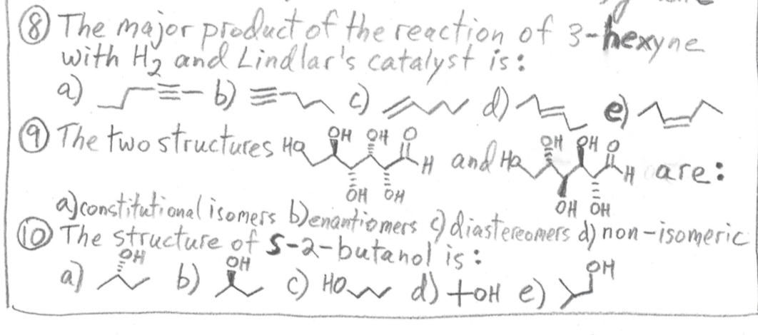 Solved The major product of the reaction of 3-hexyne with Hy | Chegg.com