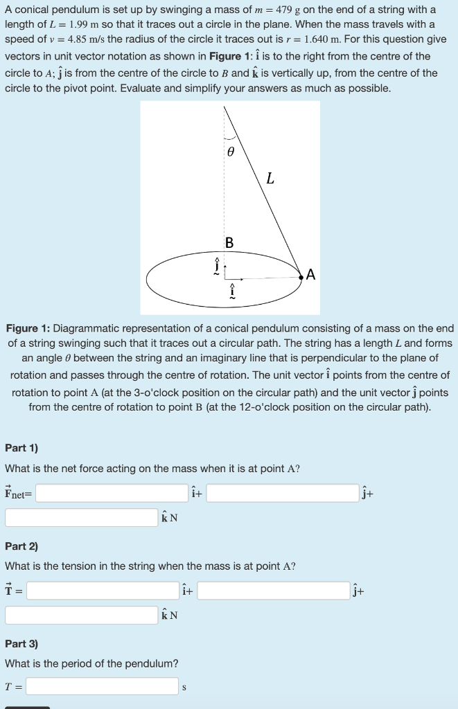 Solved A conical pendulum is set up by swinging a mass of m | Chegg.com