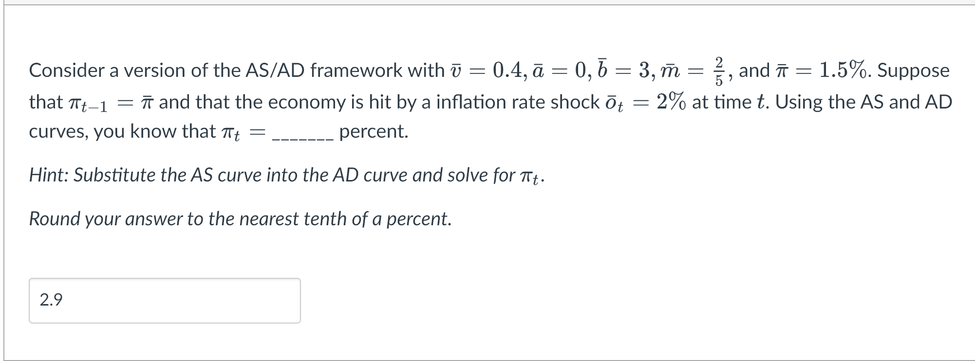 Solved Consider a version of the AS/AD framework with | Chegg.com