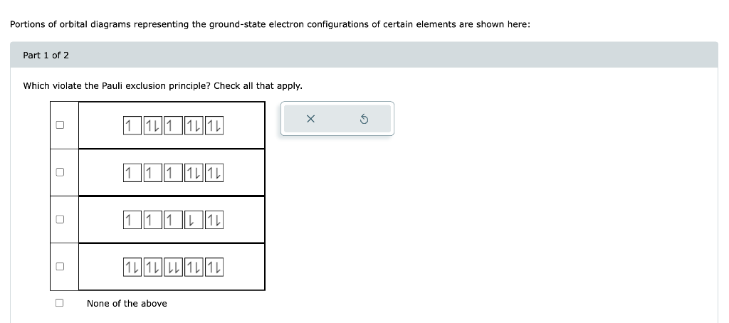 Solved Portions Of Orbital Diagrams Representing The