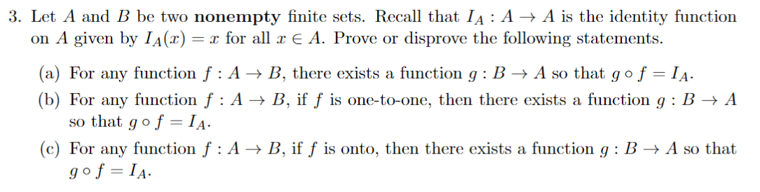 Solved 3. Let A and B be two nonempty finite sets. Recall | Chegg.com