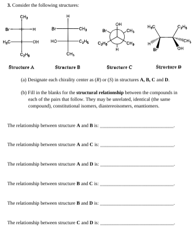 Solved 3. Consider the following structures: (a) Designate | Chegg.com