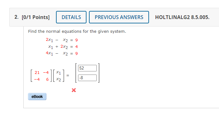 Solved Find the normal equations for the given system. | Chegg.com