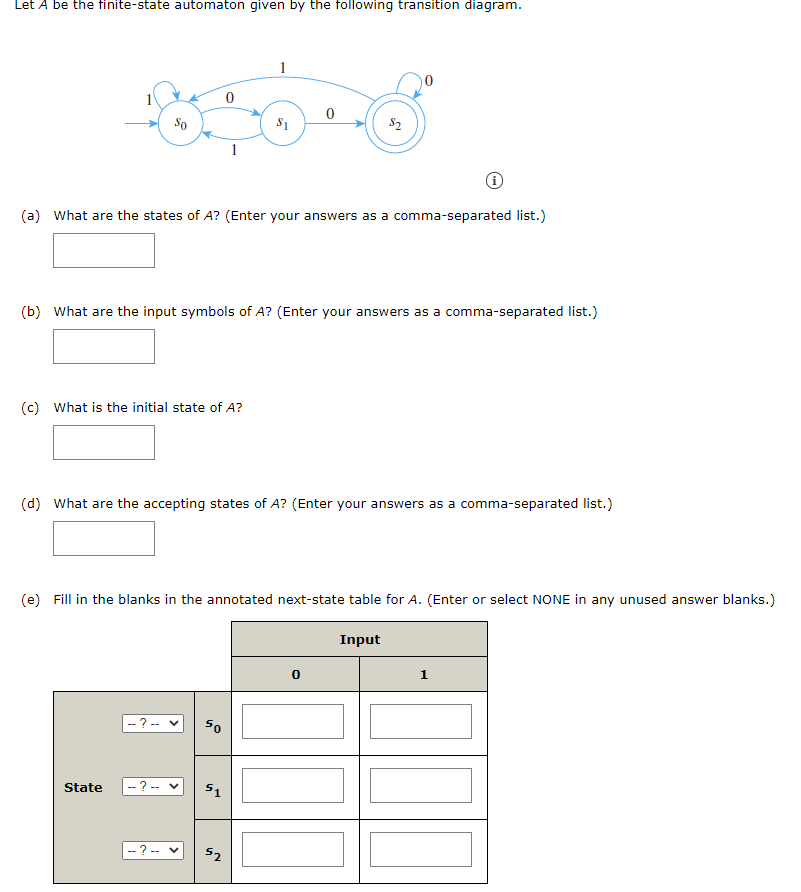 Solved Let A be the finite-state automaton given by the | Chegg.com