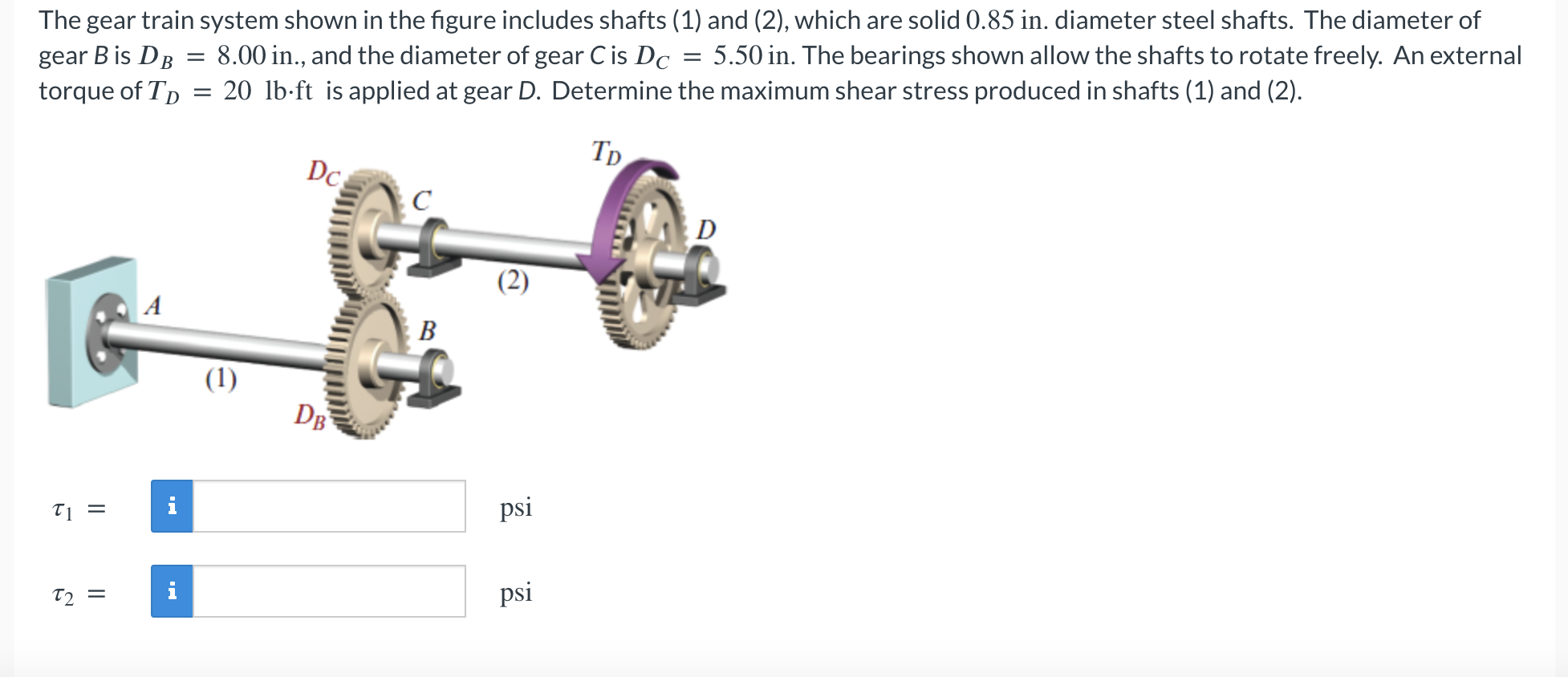 Solved The gear train system shown in the figure includes | Chegg.com