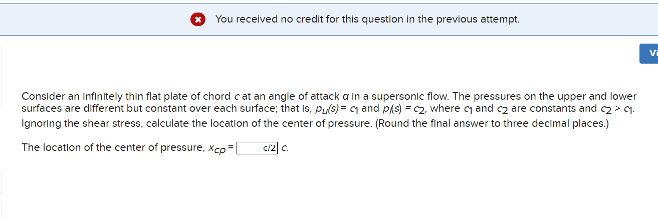 Solved You received no credit for this question in the | Chegg.com