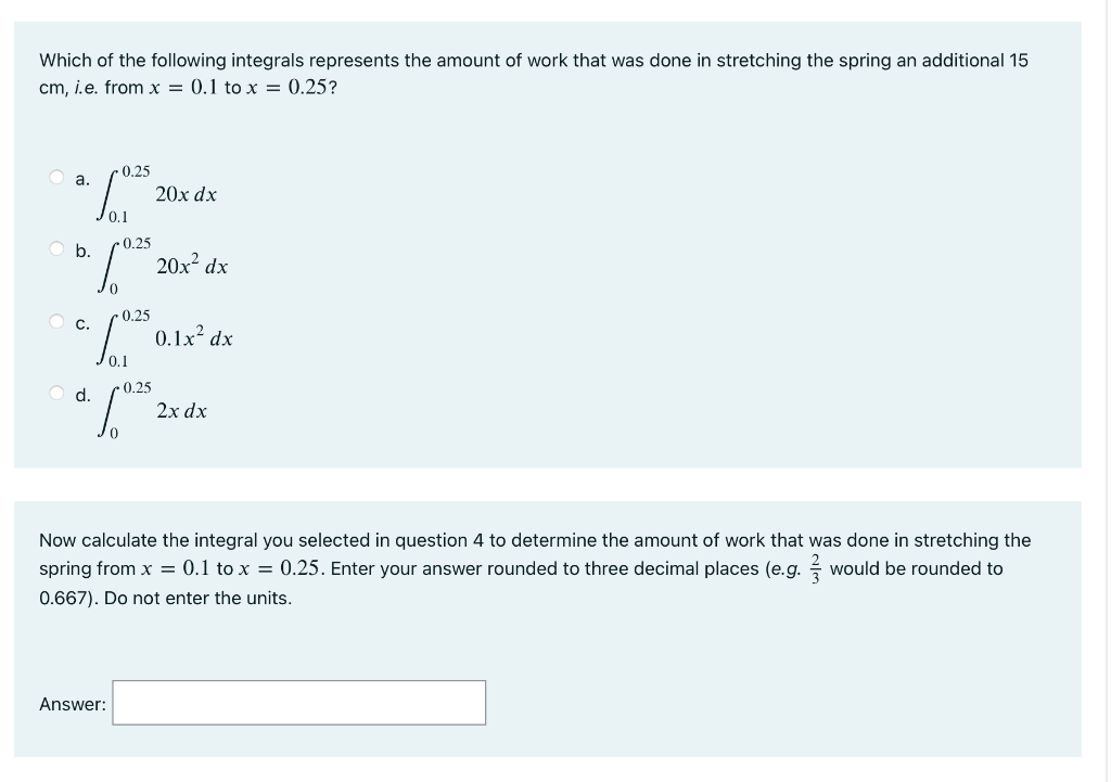 Solved Which of the following integrals represents the | Chegg.com