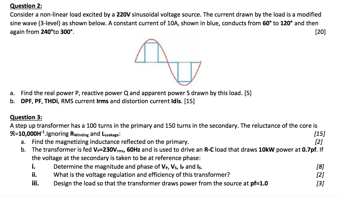Solved Question 2: Consider a non-linear load excited by a | Chegg.com