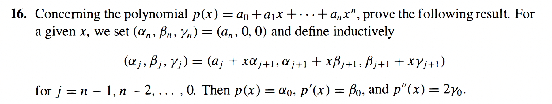 Solved Concerning the polynomial p(x)=a0+a1x+⋯+anxn, prove | Chegg.com