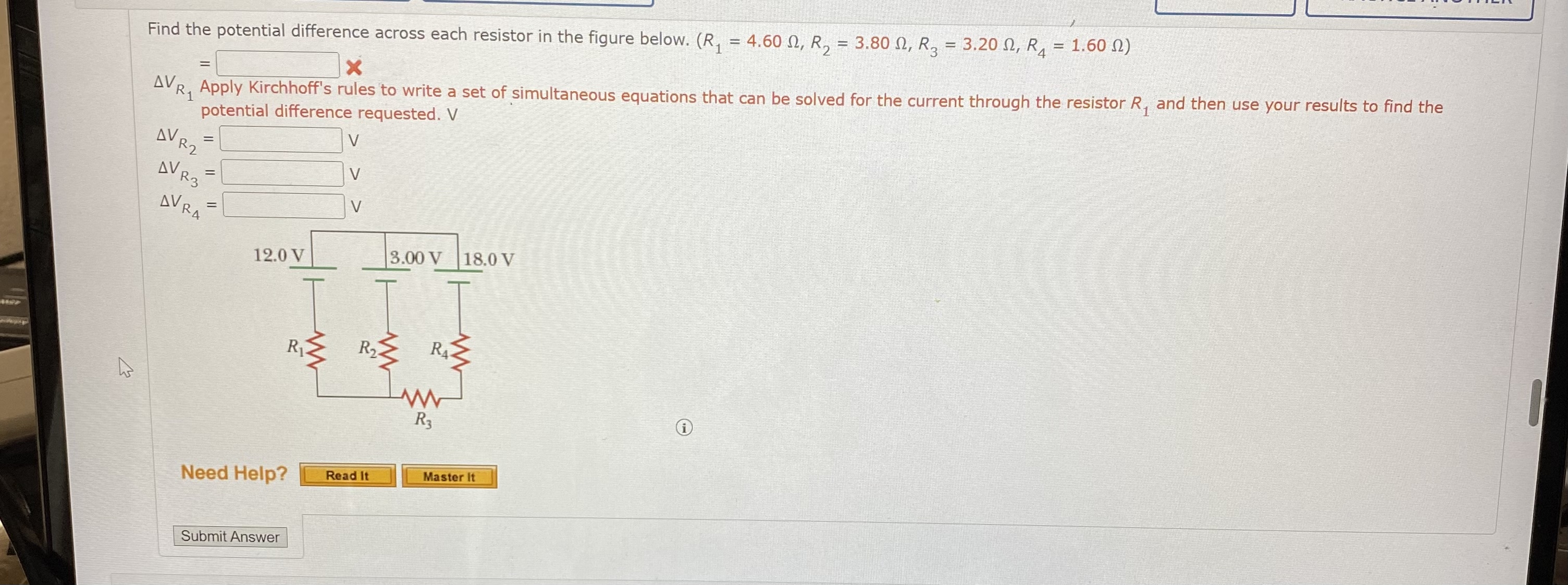 Solved Find the potential difference across each resistor in | Chegg.com