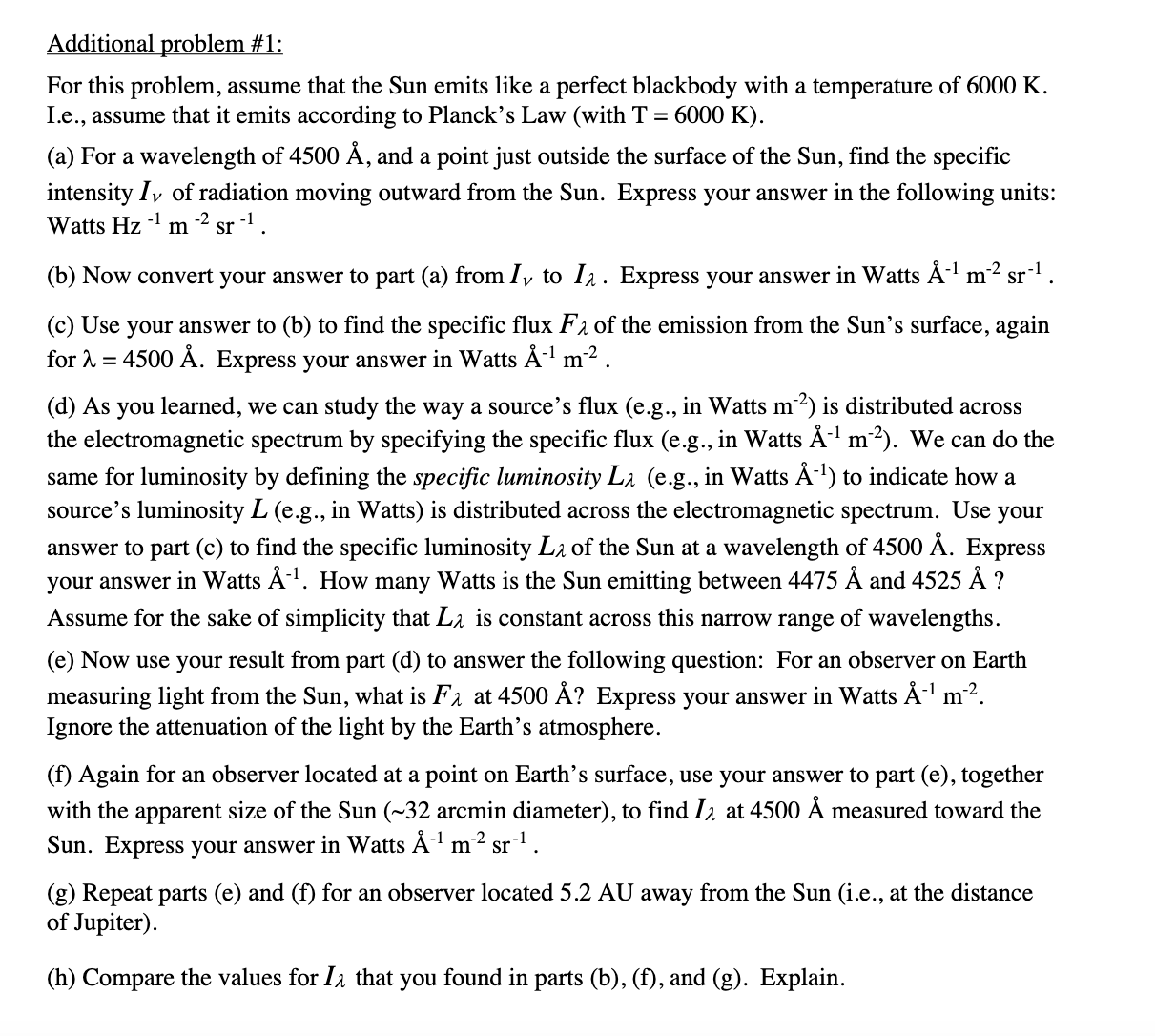 Solved Additional problem \#1: For this problem, assume that | Chegg.com