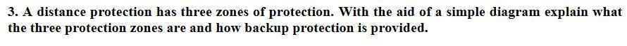 Solved 3. A distance protection has three zones of | Chegg.com