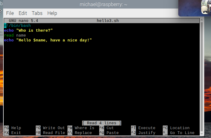 Solved michael@raspberry: File Edit Tabs Helpb | Chegg.com
