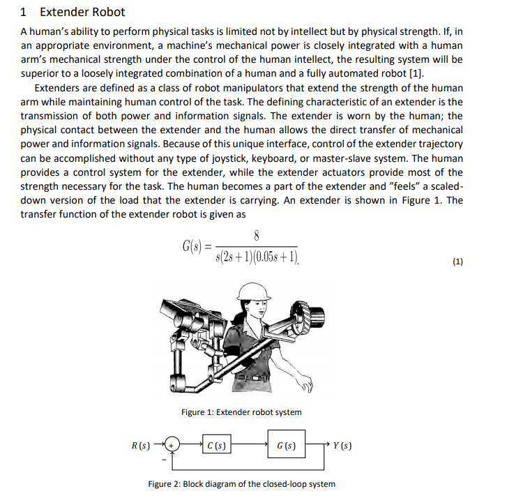 Solved 1 Extender Robot A human's ability to perform | Chegg.com