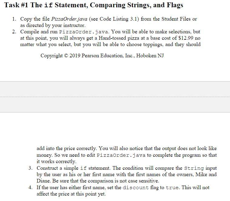 Solved Task 1 The If Statement Comparing Strings And 