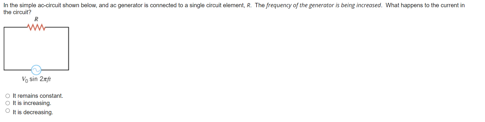 Solved In the simple ac-circuit shown below, and ac | Chegg.com