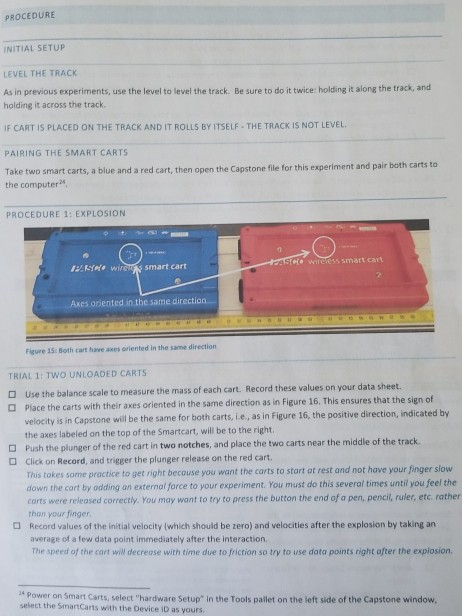 Solved PROCEDURE INITIAL SETUP LEVEL THE TRACK As in | Chegg.com