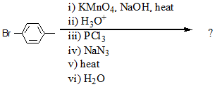 Solved Br ? i) KMnO4, NaOH, heat ii) H307 iii) PC: iv) NaN3 | Chegg.com