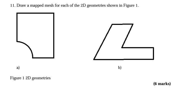 Solved 11. Draw a mapped mesh for each of the 2D geometries | Chegg.com