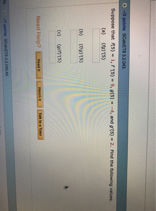 Solved + -13 points SCalcET8 3.2.043. Suppose that f(5) = 1, | Chegg.com Solved + -13 points SCalcET8 3.2.043. Suppose that f(5) = 1, | Chegg.com