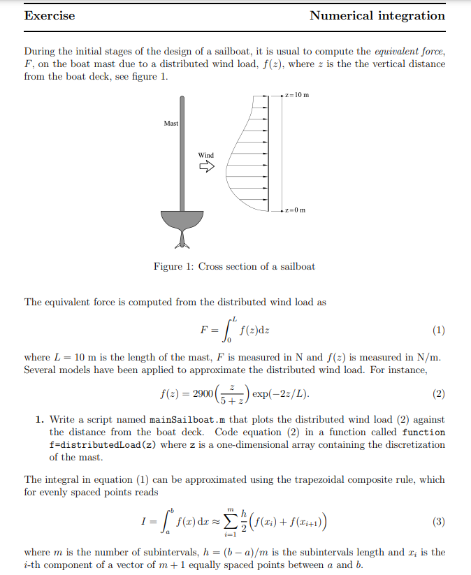 Exercise Numerical integration During the initial | Chegg.com