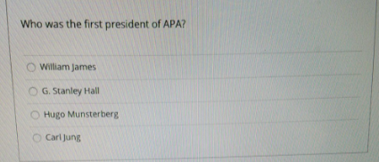 Solved Who was the first president of APA? William James OG | Chegg.com