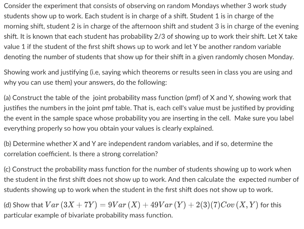 Consider the experiment that consists of observing on | Chegg.com