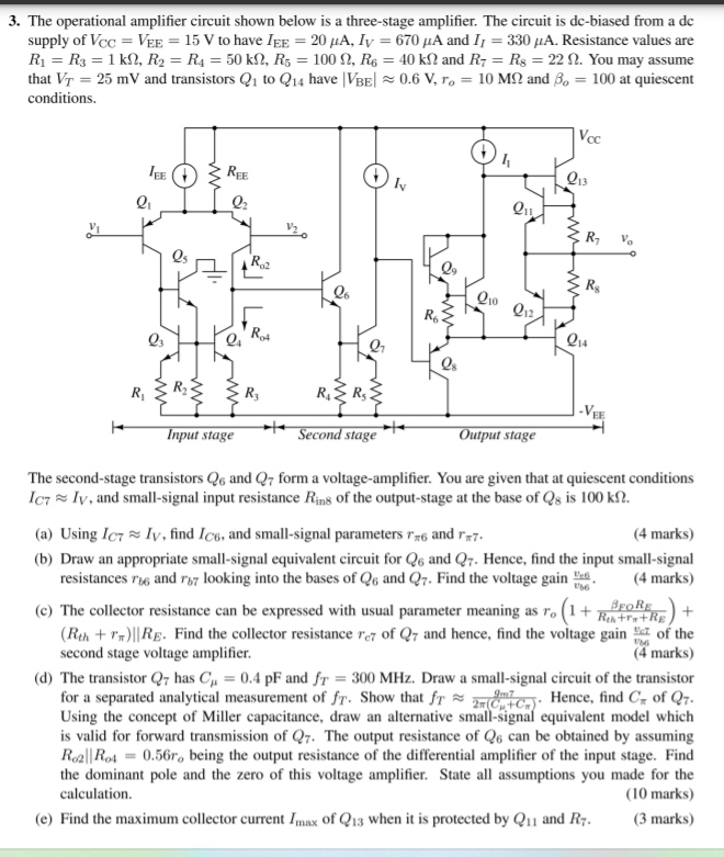 3. The operational amplifier circuit shown below is a | Chegg.com