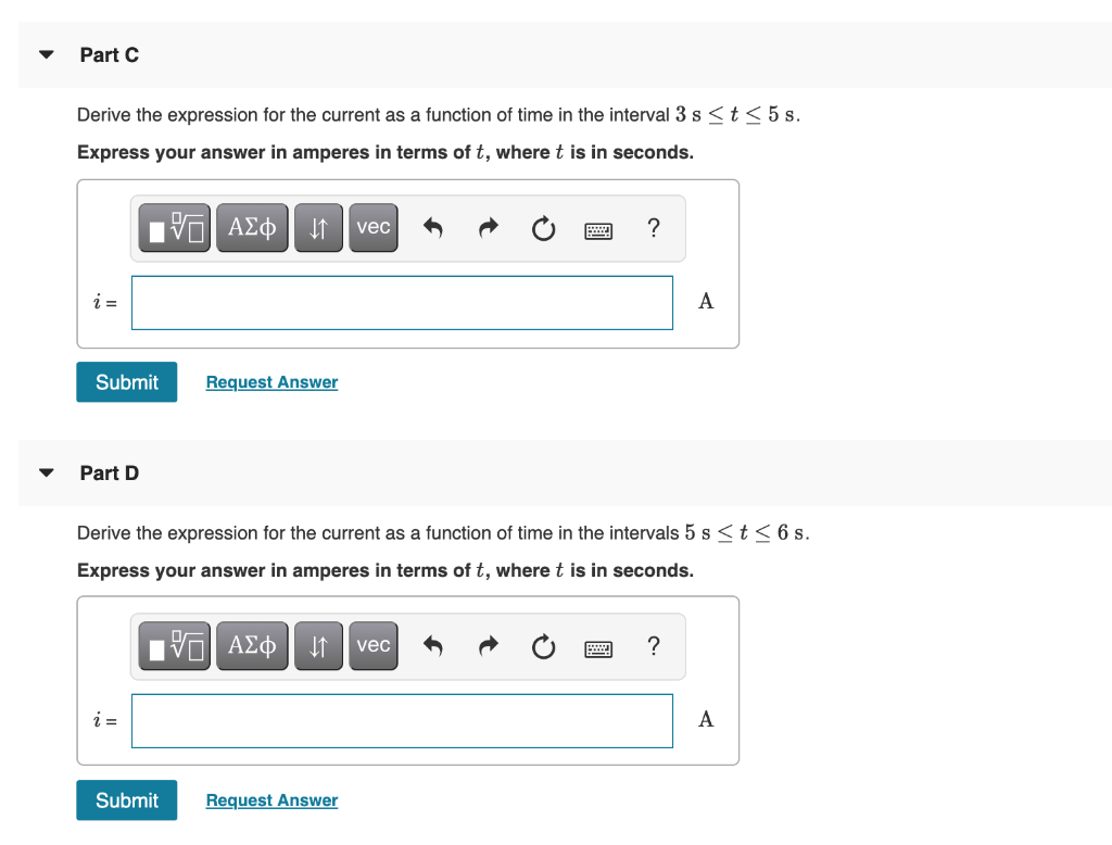 Solved MI Review | Constants The current in and the voltage | Chegg.com