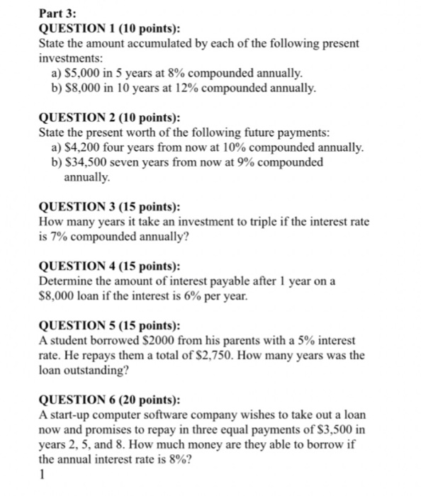 Solved State the amount accumulated by each of the following | Chegg.com