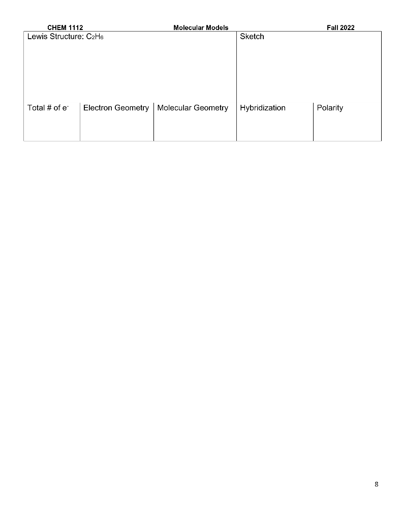 Pleas help with this Molecular Models Report Sheet | Chegg.com