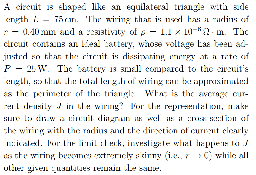 Solved A circuit is shaped like an equilateral triangle with | Chegg.com