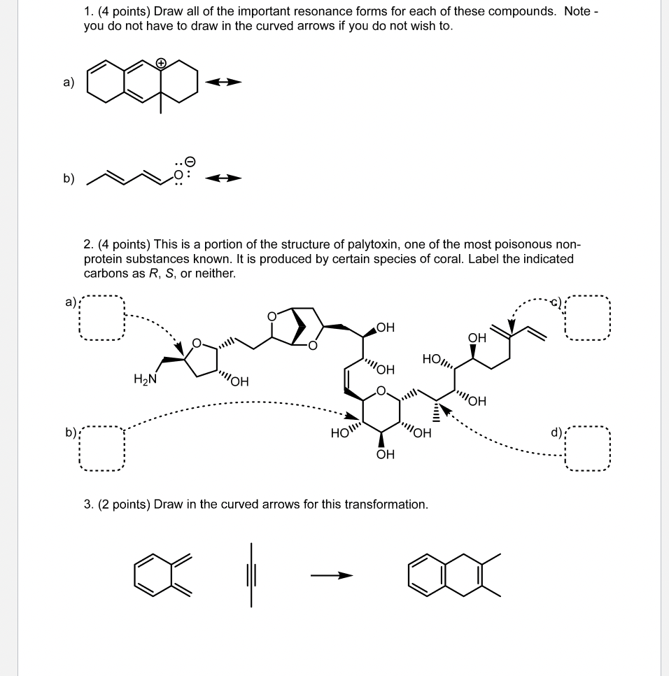 Solved 1. (4 points) Draw all of the important resonance | Chegg.com Solved 1. (4 points) Draw all of the important resonance | Chegg.com