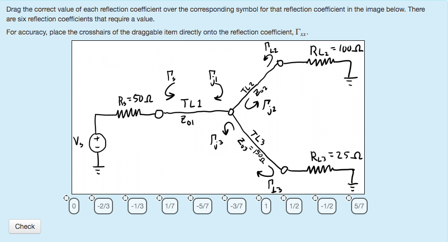Solved Drag the correct value of each reflection coefficient | Chegg.com