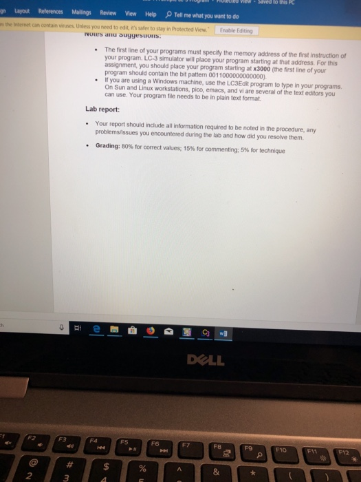 Lab 1 A Simple LC-3 Program-Protected View-Saved to | Chegg.com