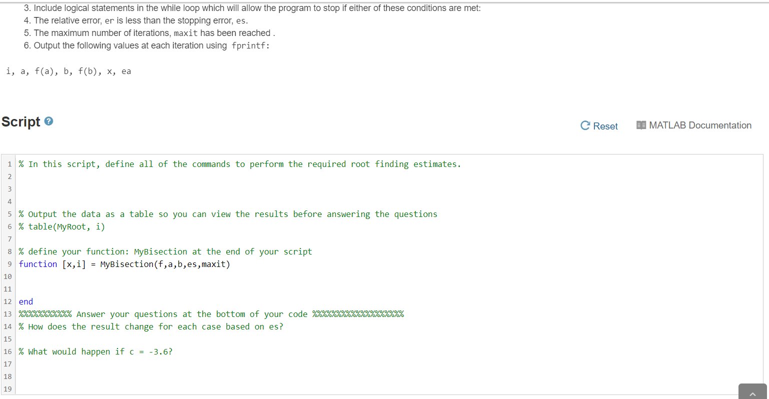 Solved Courses Documentation 4.9 Using the Bisection Method | Chegg.com