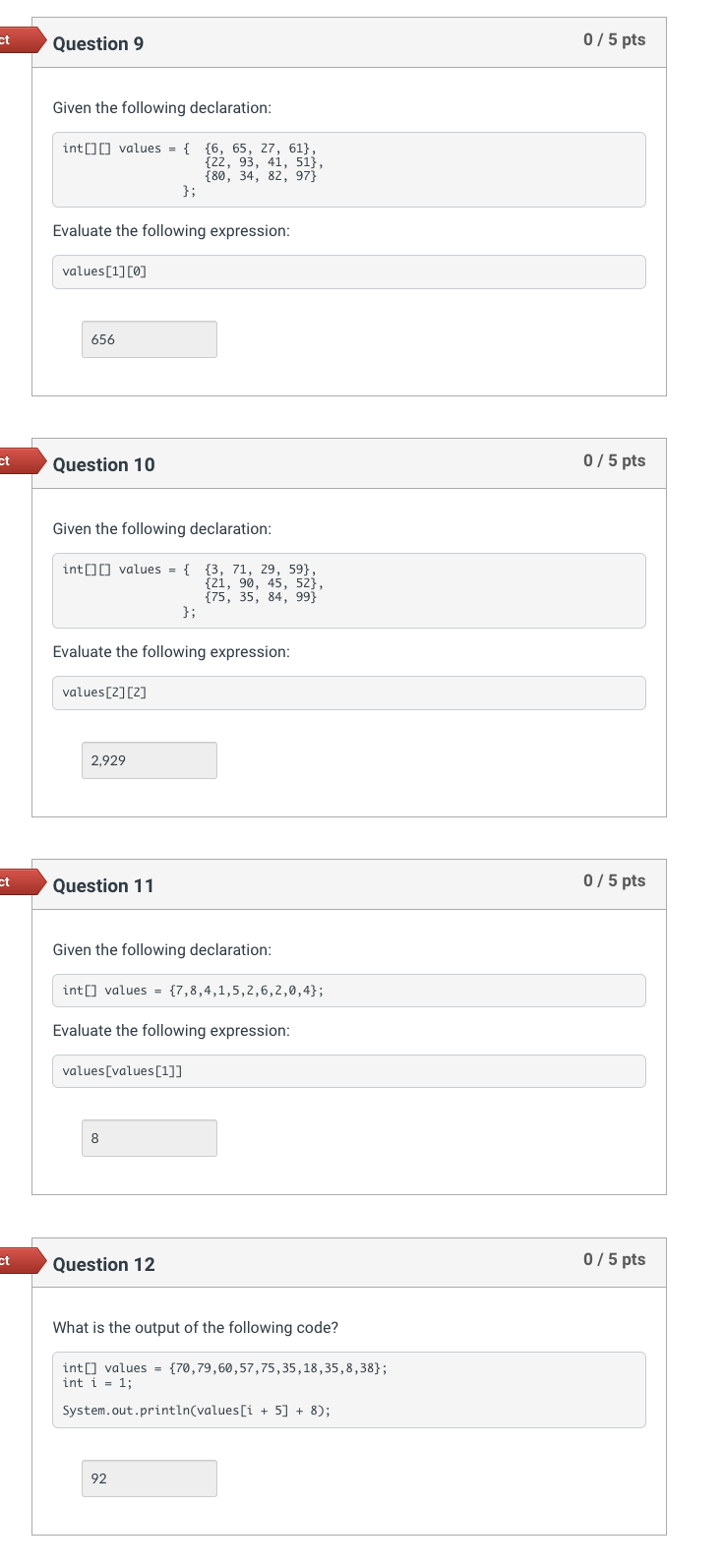Solved Given the following declaration: Evaluate the | Chegg.com