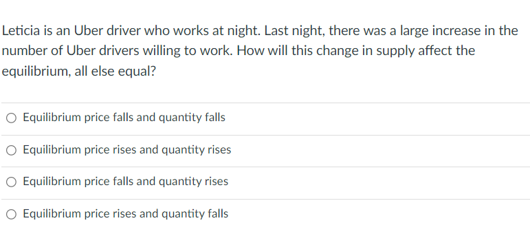 [Solved]: Leticia is an Uber driver who works at night. La