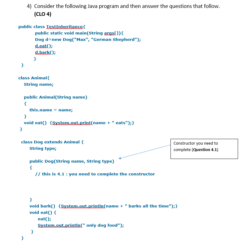 Solved java 1 Complete the body of the empty constructor in | Chegg.com