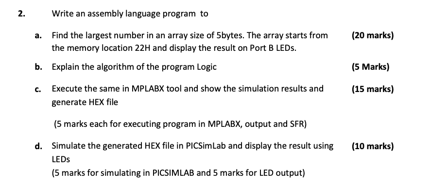 Write an assembly language program to (20 marks) a. | Chegg.com